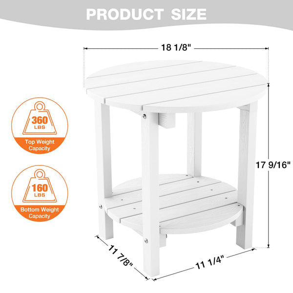 YEFU®︎ Adirondack 18" Double Side Table –White Patio Table | Fall Sale