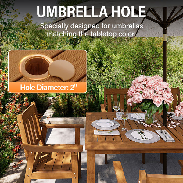 Outdoor Patio Dining Set for 6, 7-Piece Table Chairs | YEFU